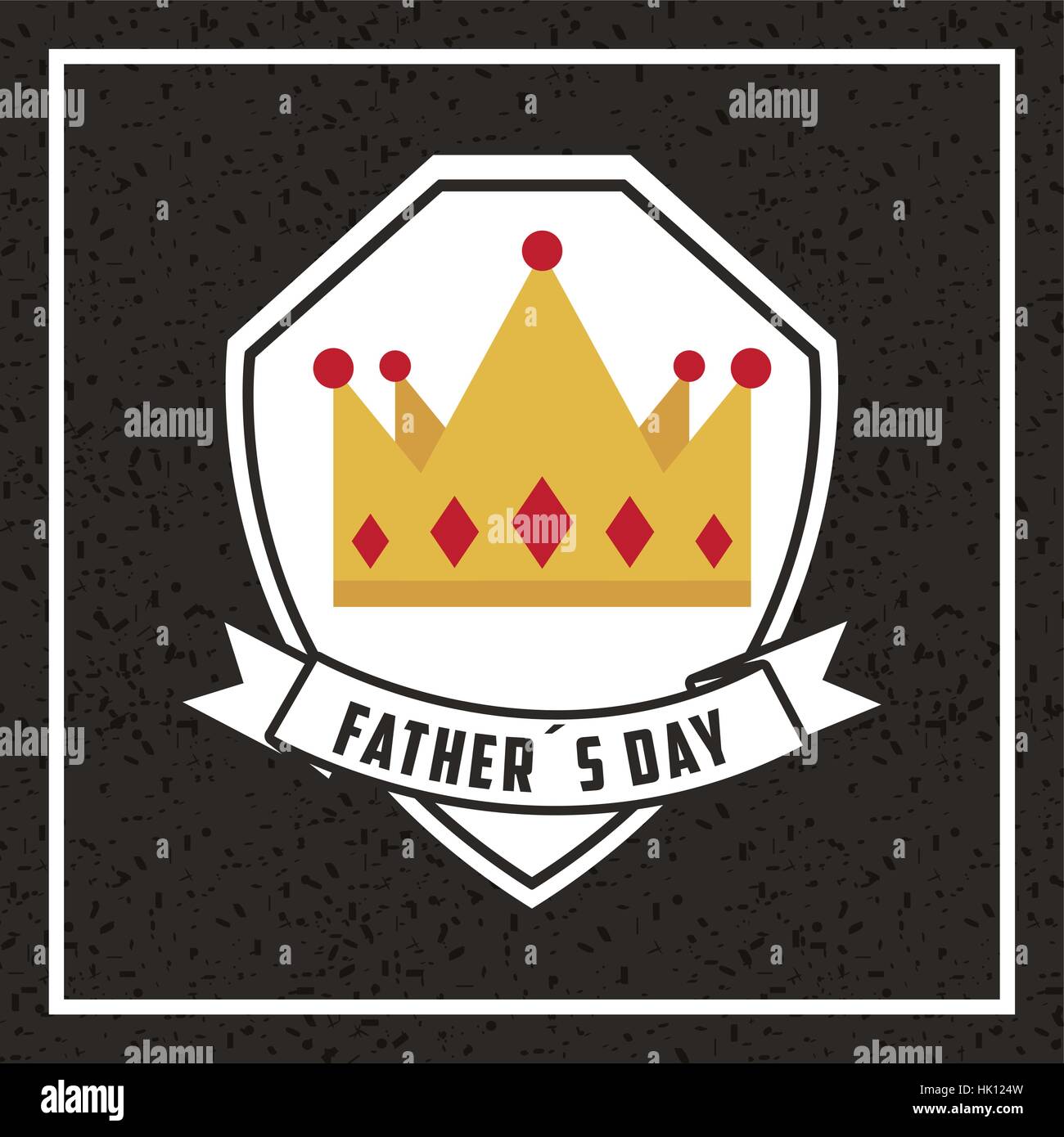 happy father's day card with crown icon. colorful design. vector ...