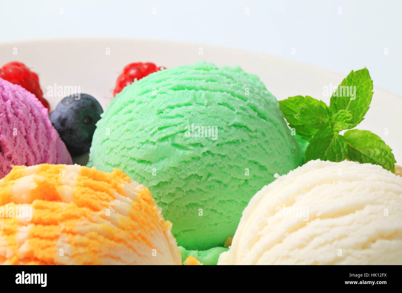 Ice cream scoops - various flavors Stock Photo - Alamy