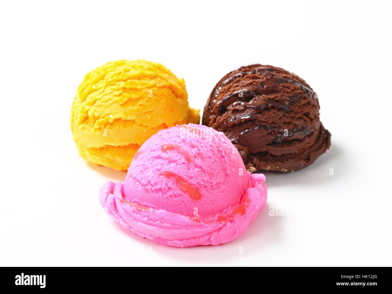 Three scoops of ice cream - studio shot Stock Photo - Alamy