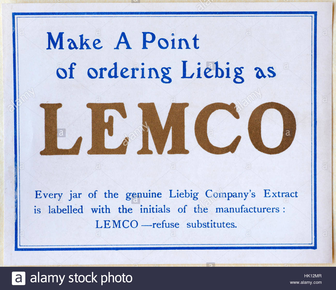 Liebig Lemco extract, original vintage advertising from circa 1900 ...