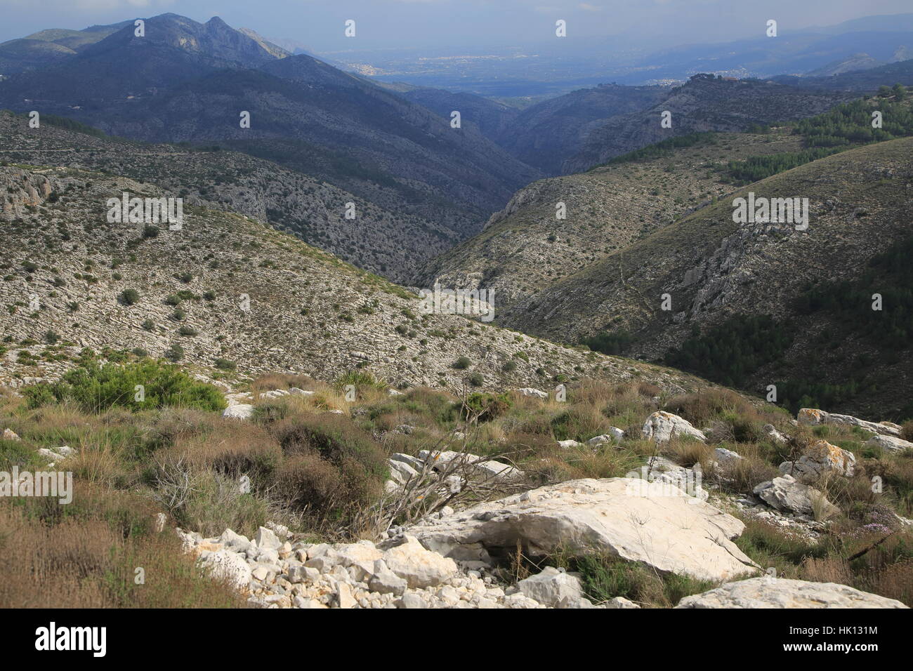 Carboniferous limestone landscape, near Benimaurell, Vall de Laguar ...