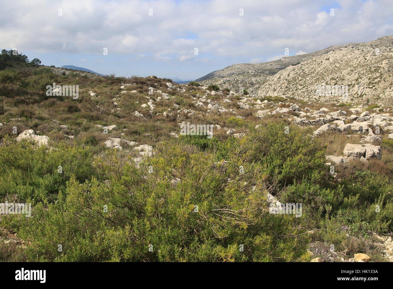 Carboniferous limestone landscape, near Benimaurell, Vall de Laguar ...