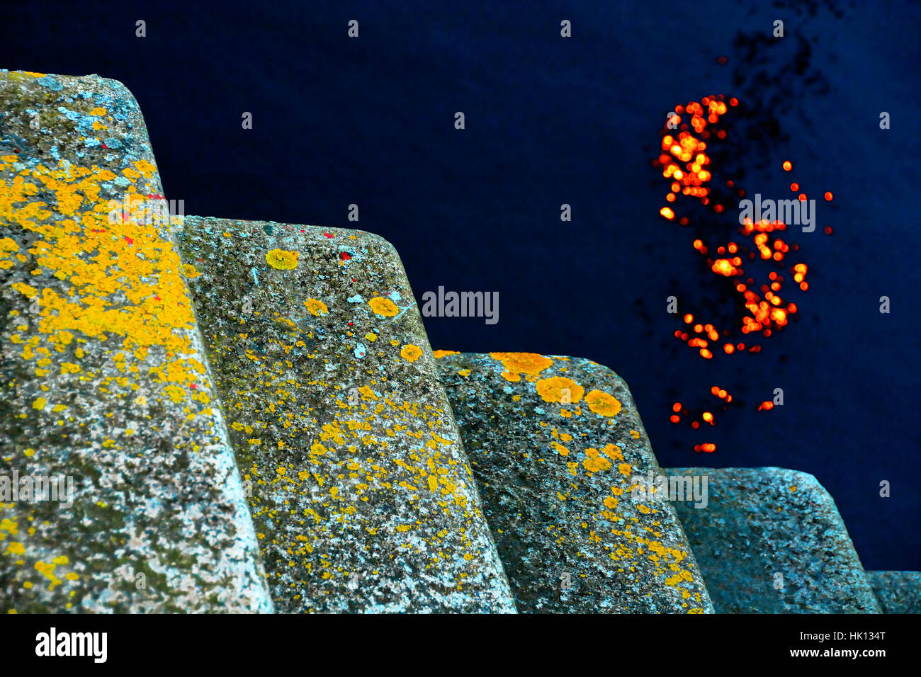 Harbour steps and lights Stock Photo - Alamy