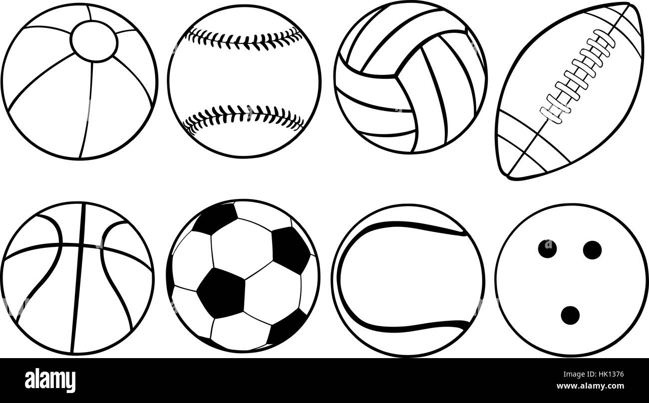 Set of different game balls isolated Stock Vector Image & Art - Alamy