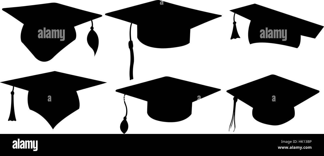 Set of different graduation hats isolated Stock Vector Image & Art - Alamy
