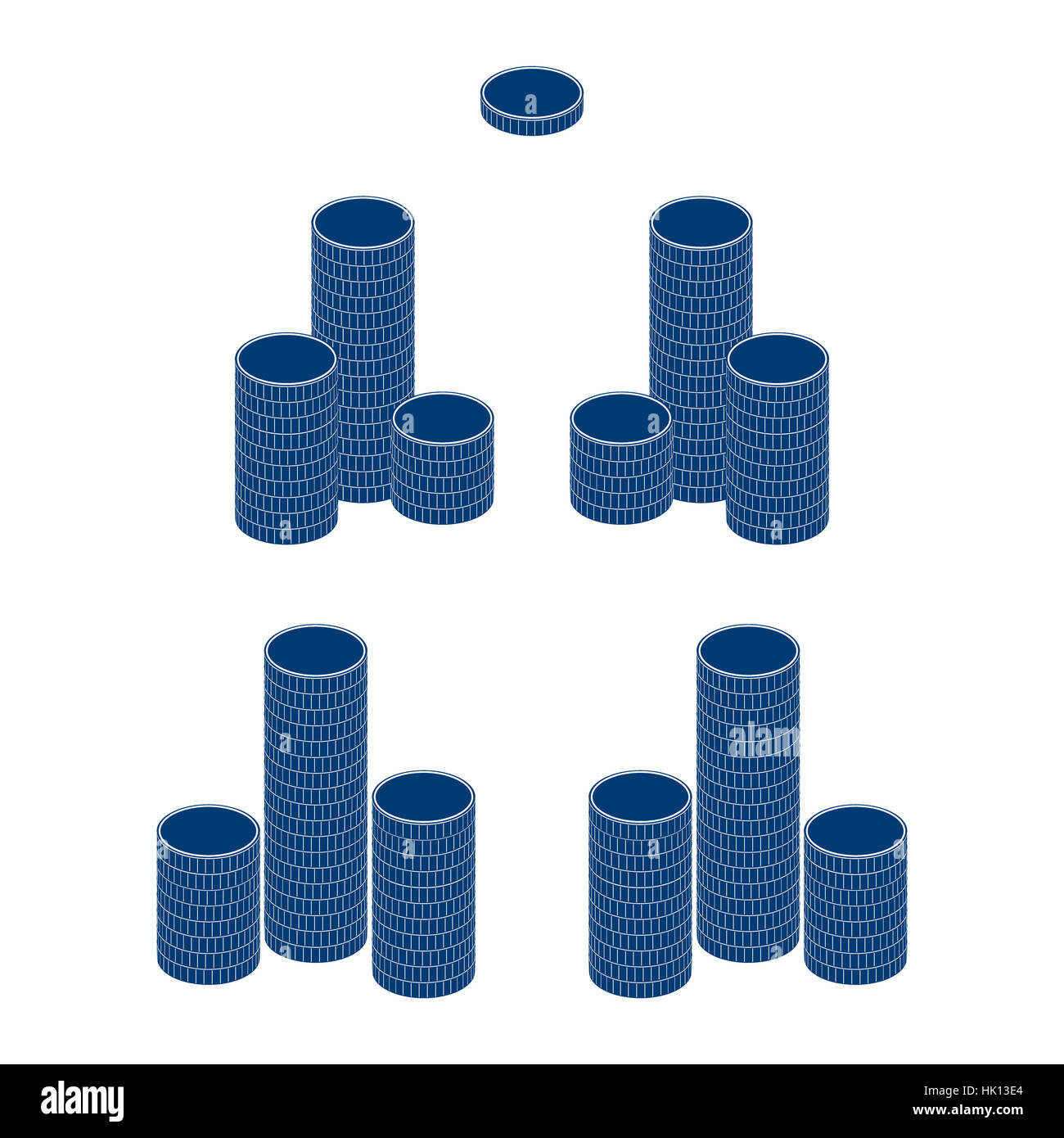 A stack of round coins. Photo illustration Stock Photo - Alamy