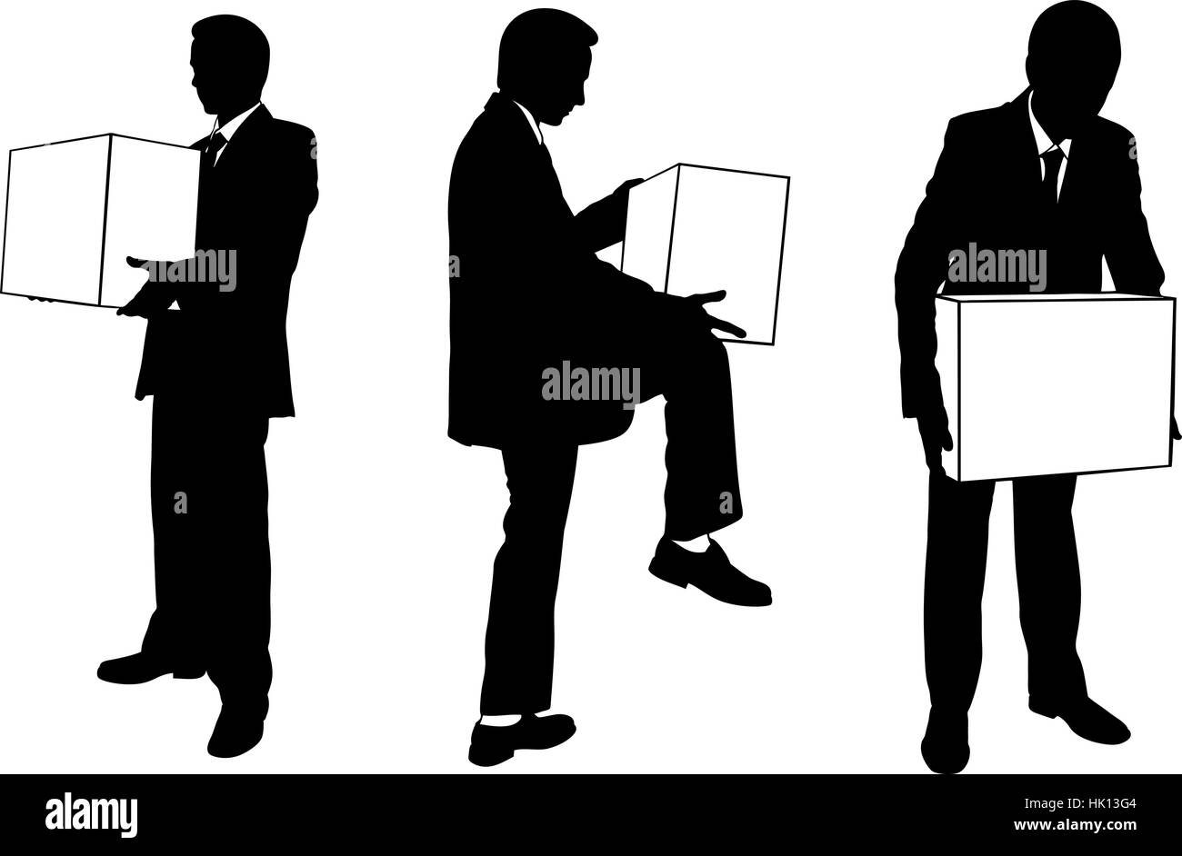 set of businessmen with boxes Stock Vector Image & Art - Alamy