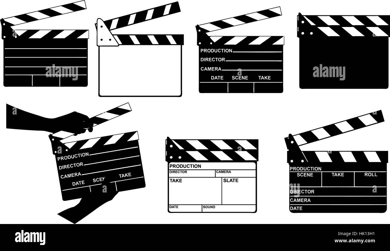 Set of different clapper boards isolated Stock Vector Image & Art - Alamy