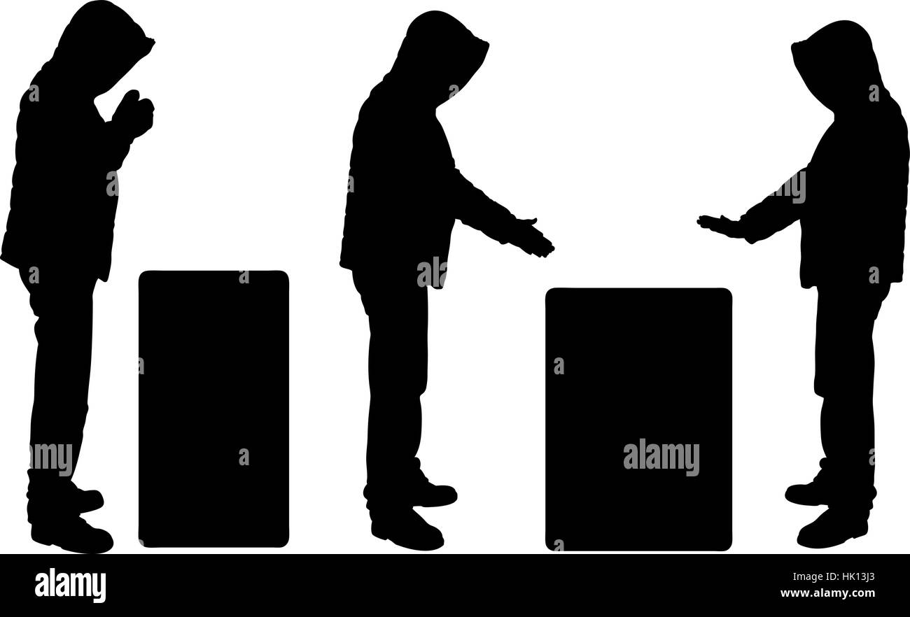 Silhouettes of people warming by fire isolated Stock Vector Image & Art ...