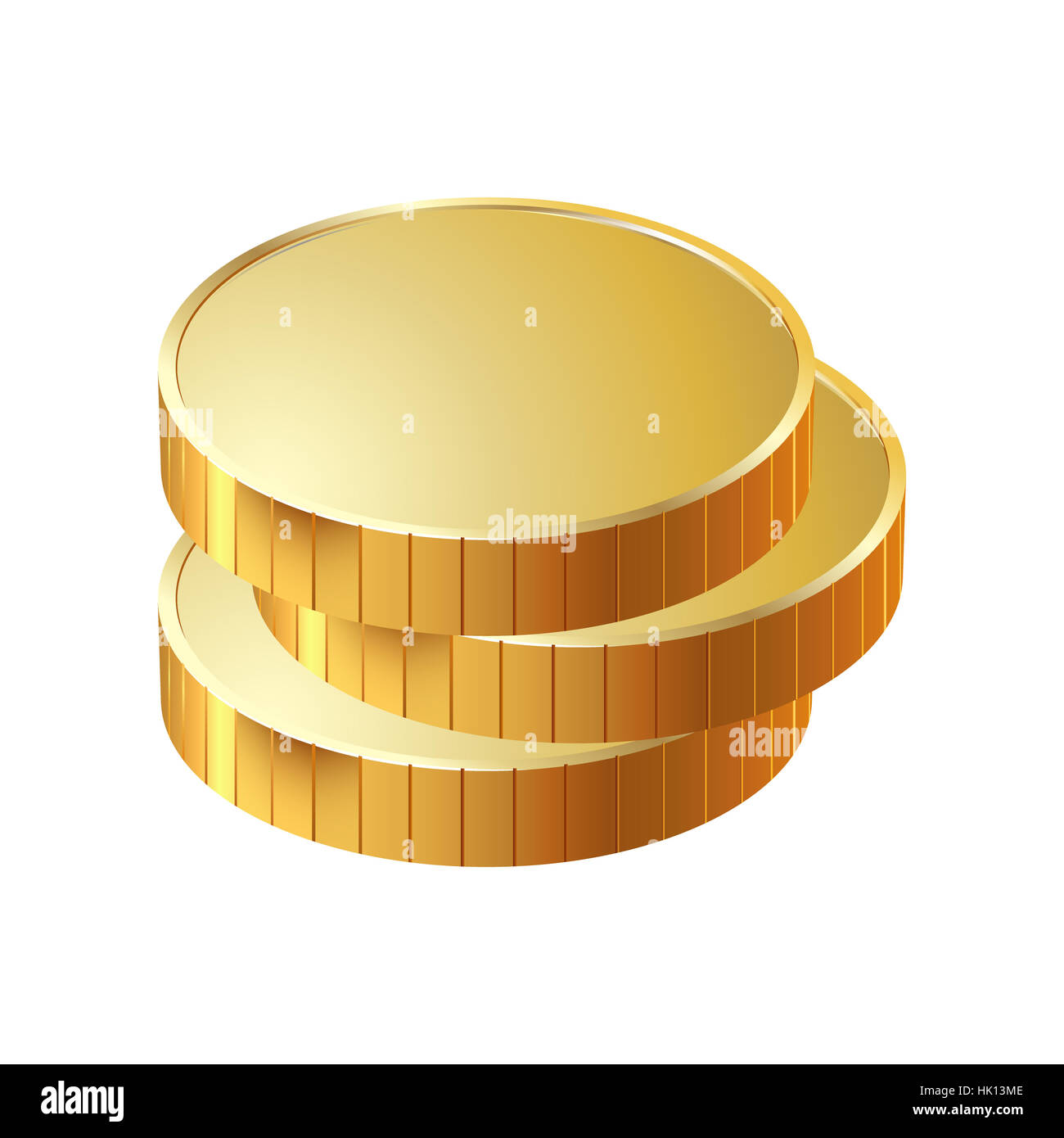 A stack of round gold coins. Photo illustration Stock Photo - Alamy