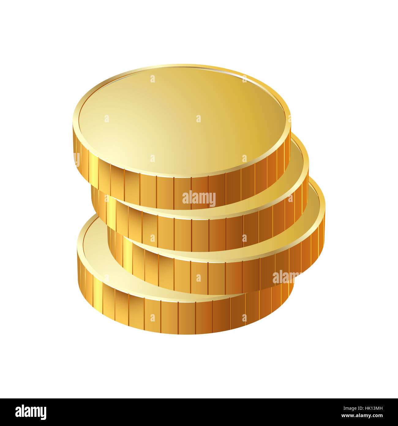 A stack of round gold coins. Photo illustration Stock Photo - Alamy