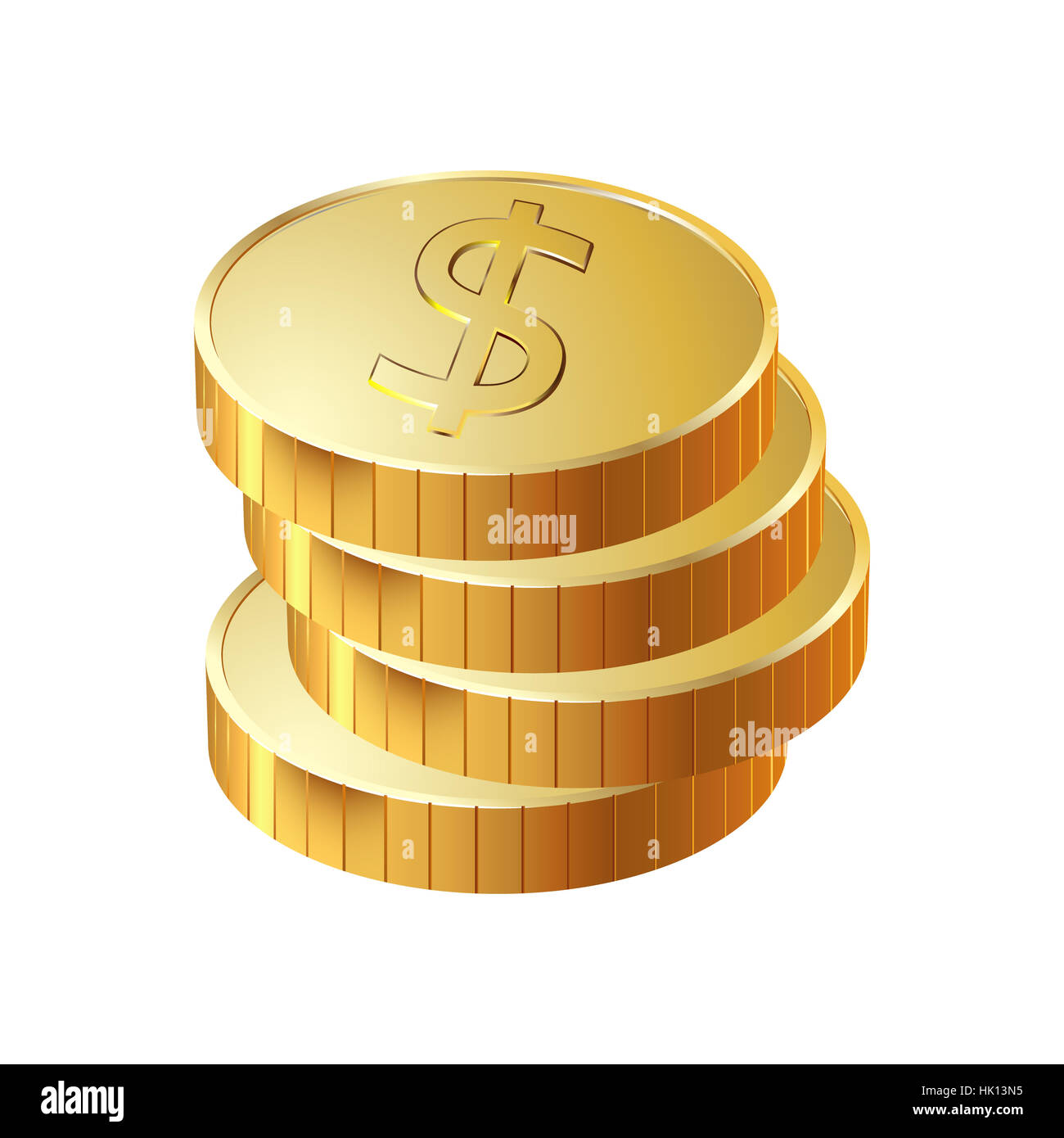 A stack of round gold coins. Photo illustration Stock Photo - Alamy