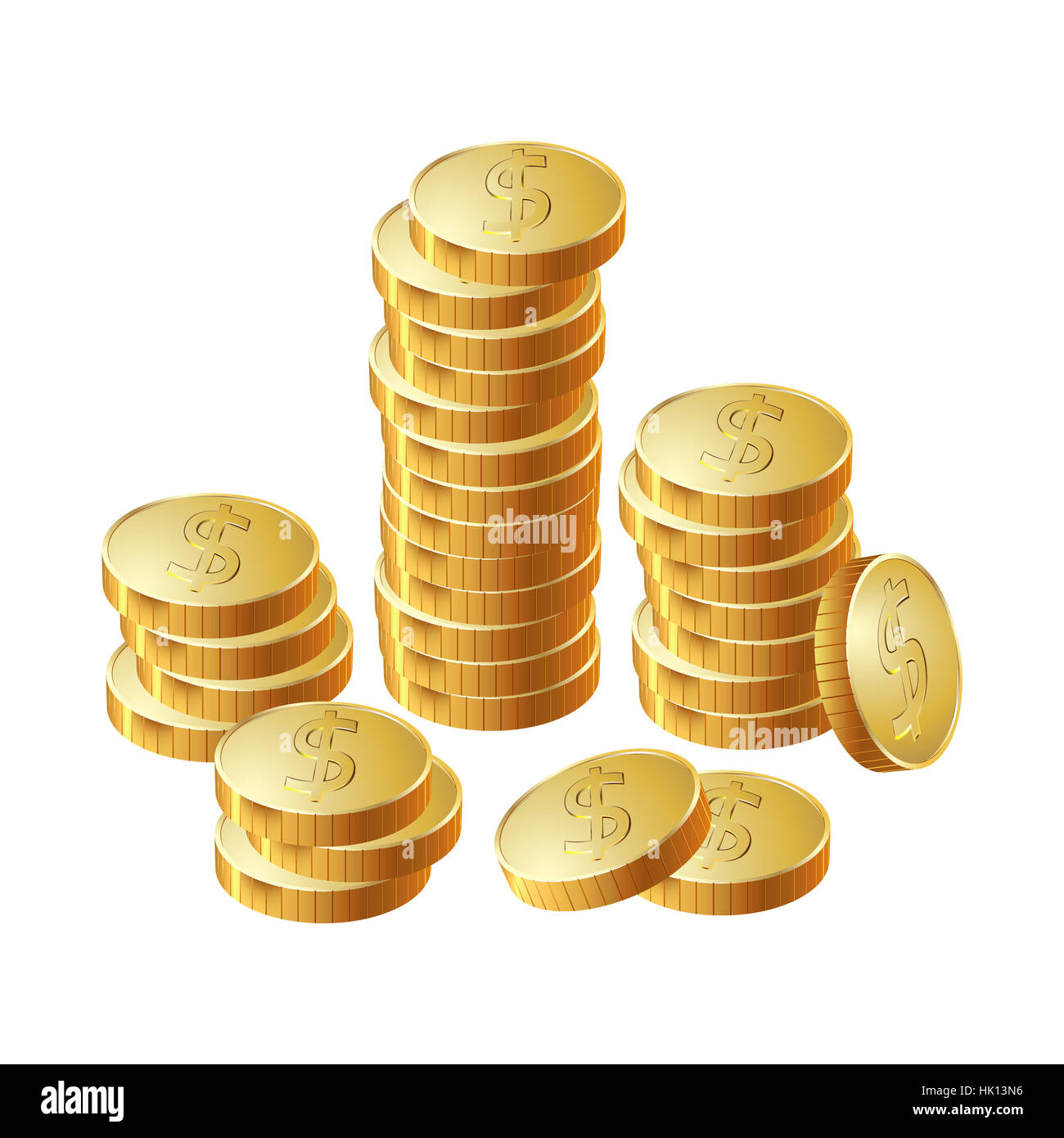 A stack of round gold coins. Photo illustration Stock Photo - Alamy