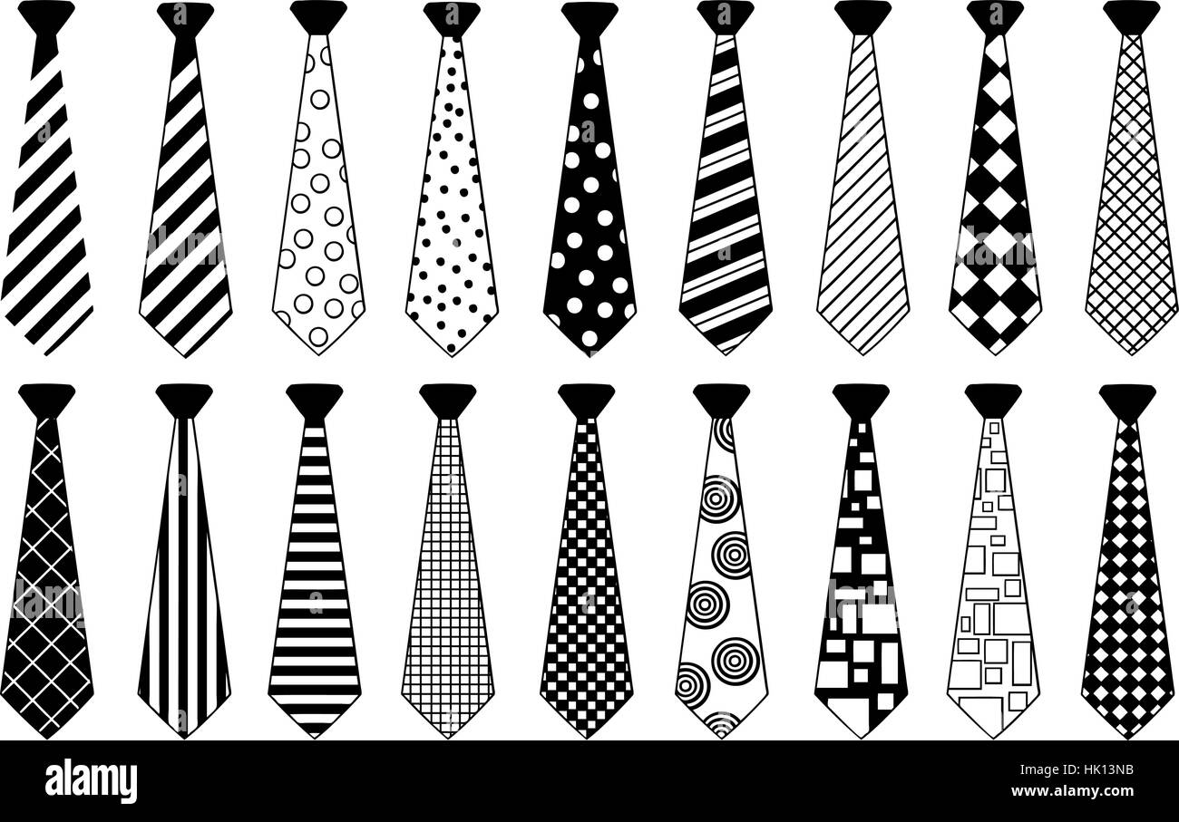 Set of ties with different patterns isolated Stock Vector Image & Art ...