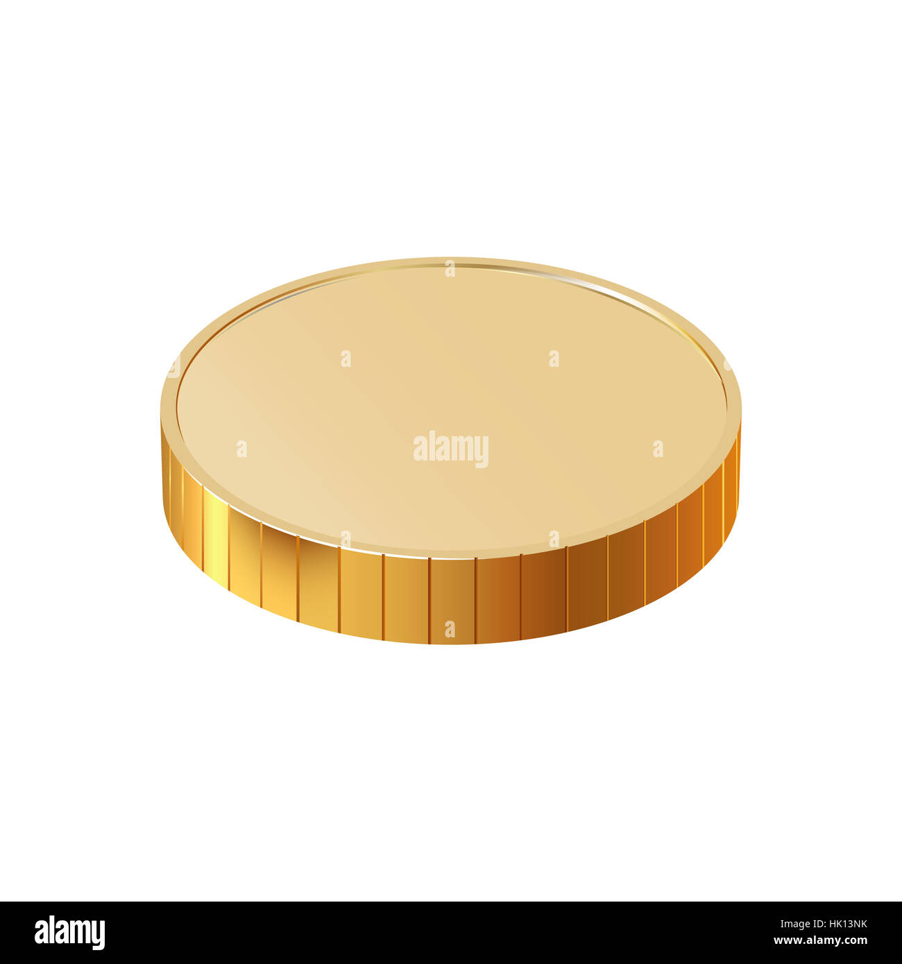 Circular gold coin with the cut. Photo illustration Stock Photo - Alamy
