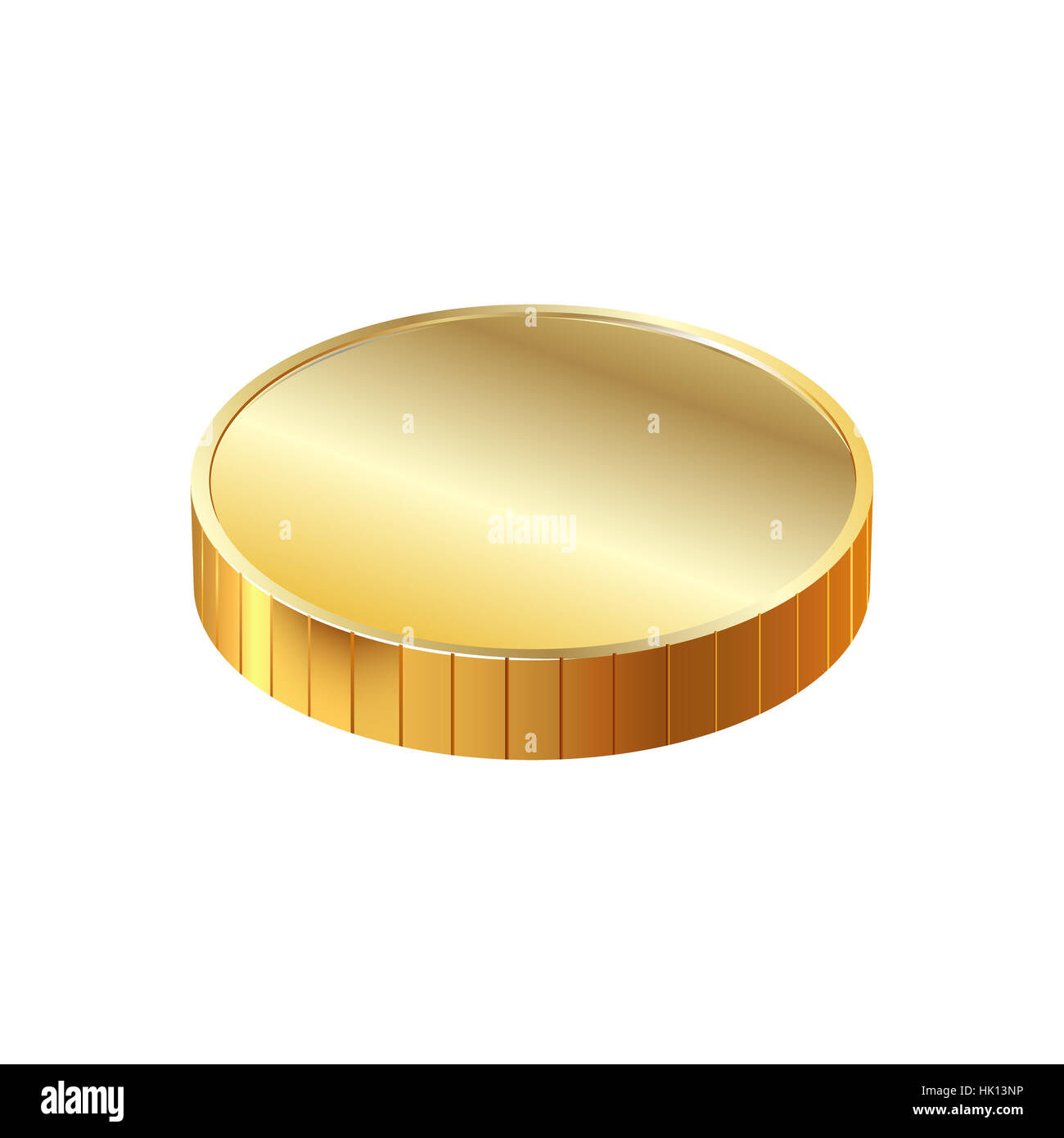 Circular gold coin with the cut. Photo illustration Stock Photo - Alamy