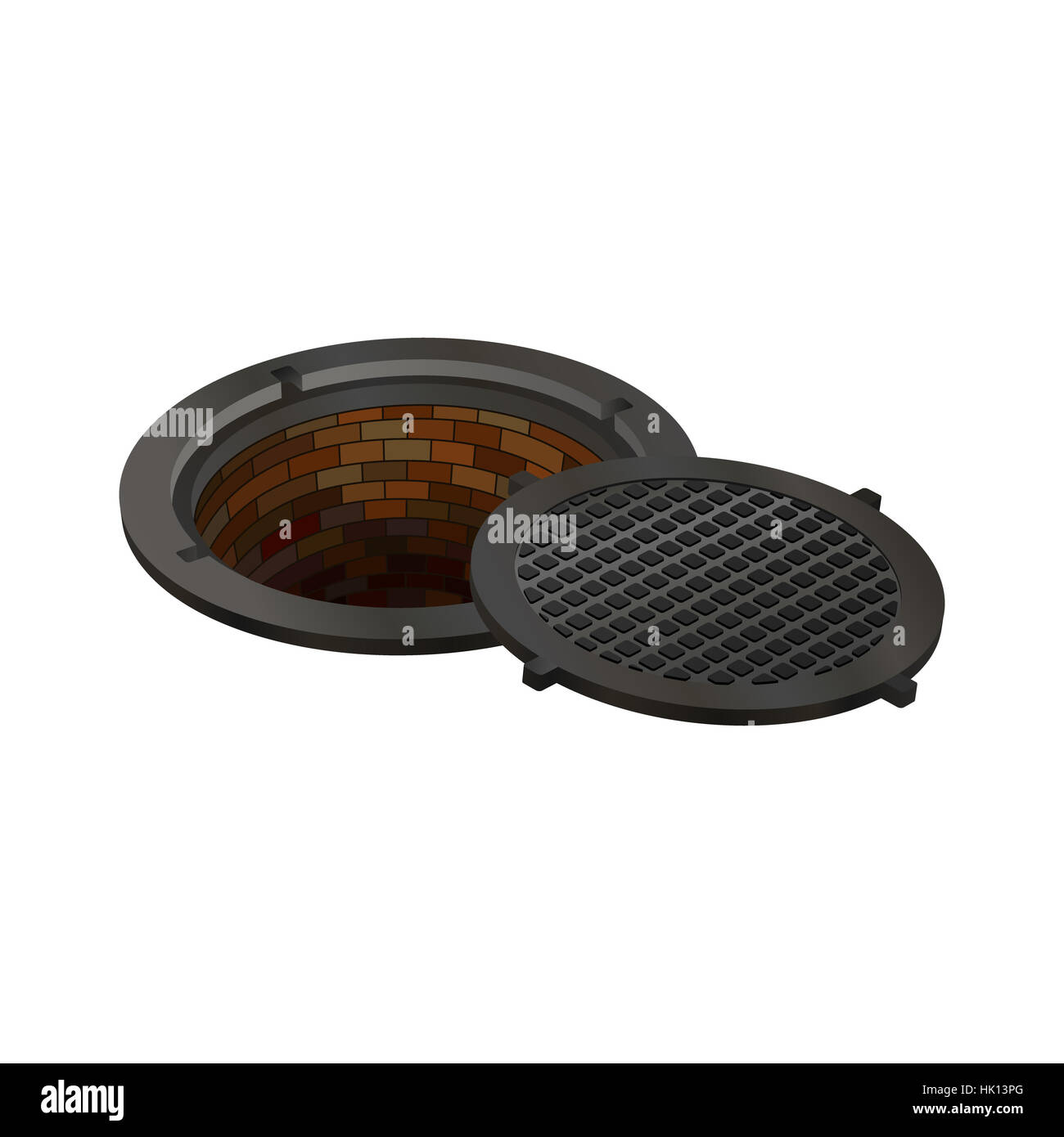 open hatch with four cones. Photo illustration Stock Photo - Alamy