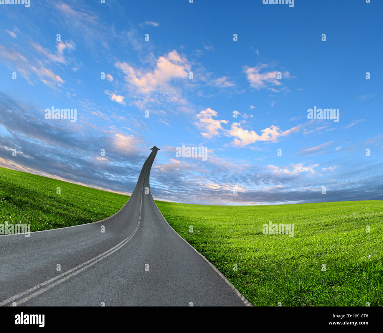 highway road going up as an arrow Stock Photo - Alamy