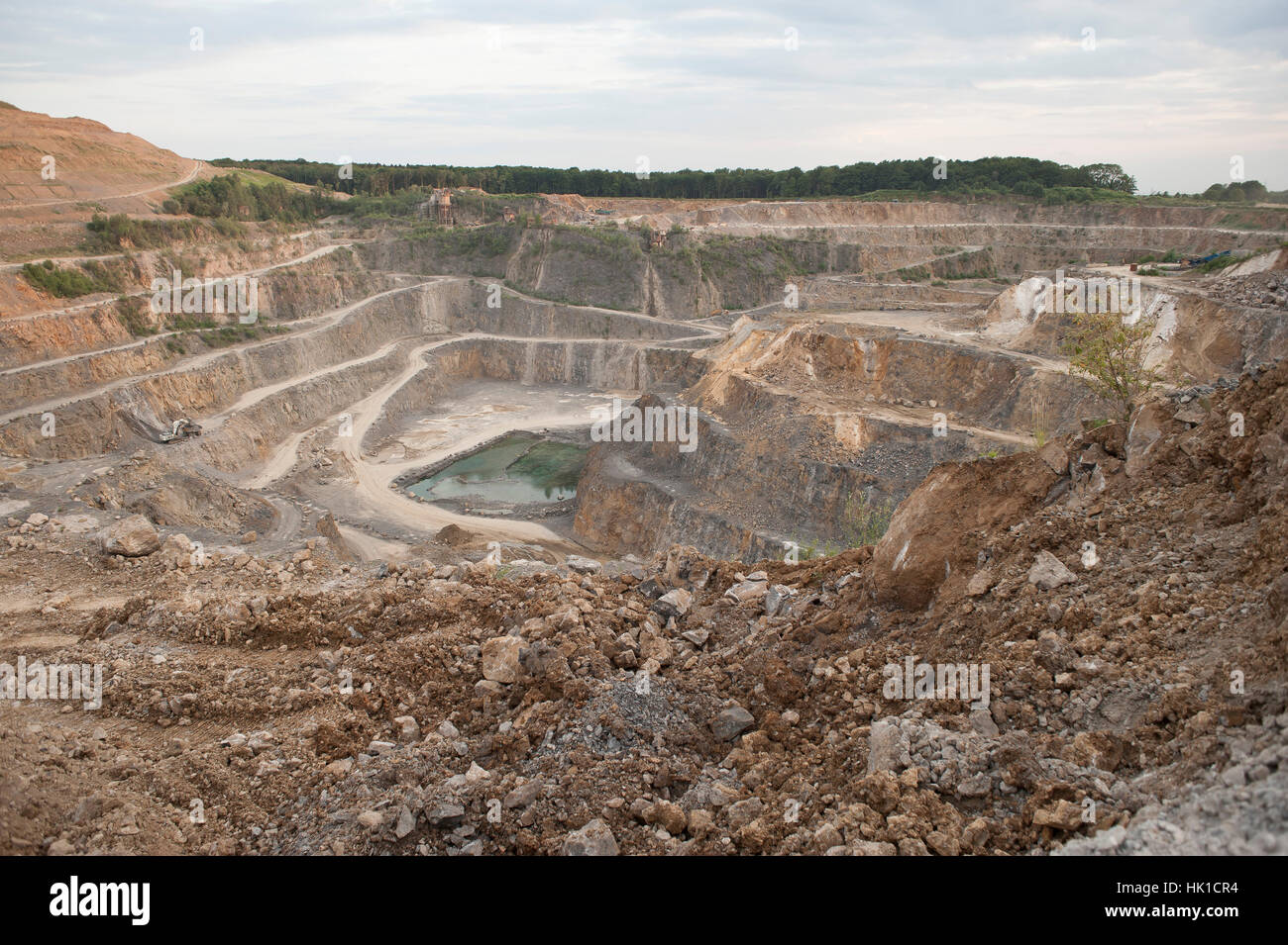 industry, gravel, surface mining, hole, quarry, dismantling, water ...
