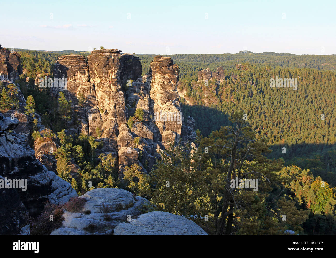 national park, summer, summerly, rock, firmament, sky, mountain, forest ...