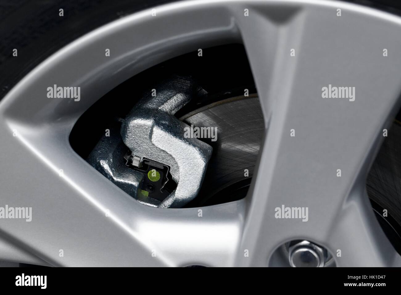Brake disk behind alloy wheel Stock Photo - Alamy