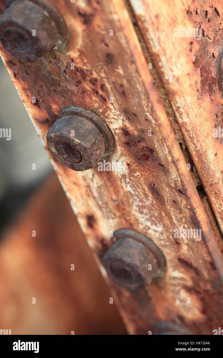Very rusty metal structure with bolts Stock Photo - Alamy