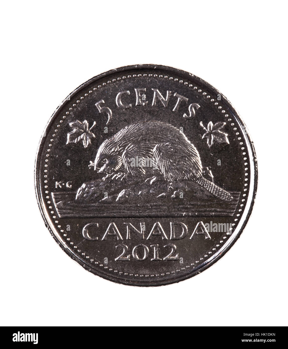 Beaver canadian 5 cent coin hi-res stock photography and images - Alamy