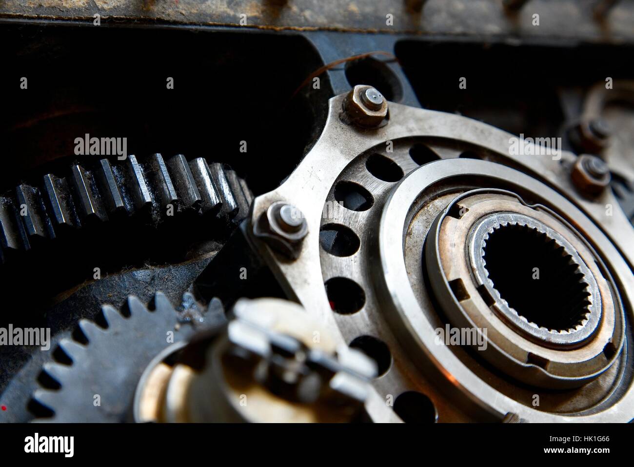 Machinery structure with metal cogwheels Stock Photo - Alamy