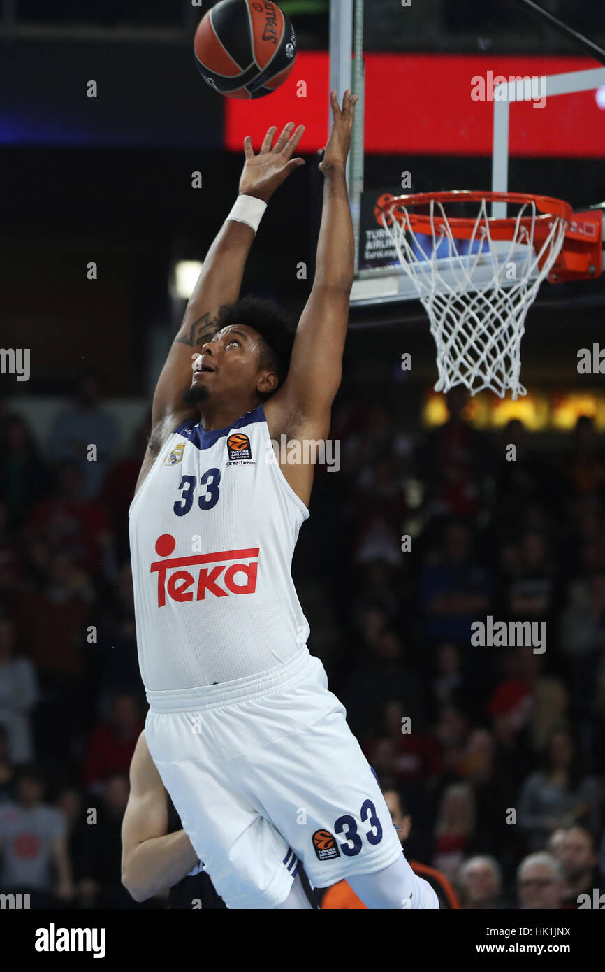 Nuremberg, Germany. 25th Jan, 2017. Trey Thompkins of Real Madrid ...