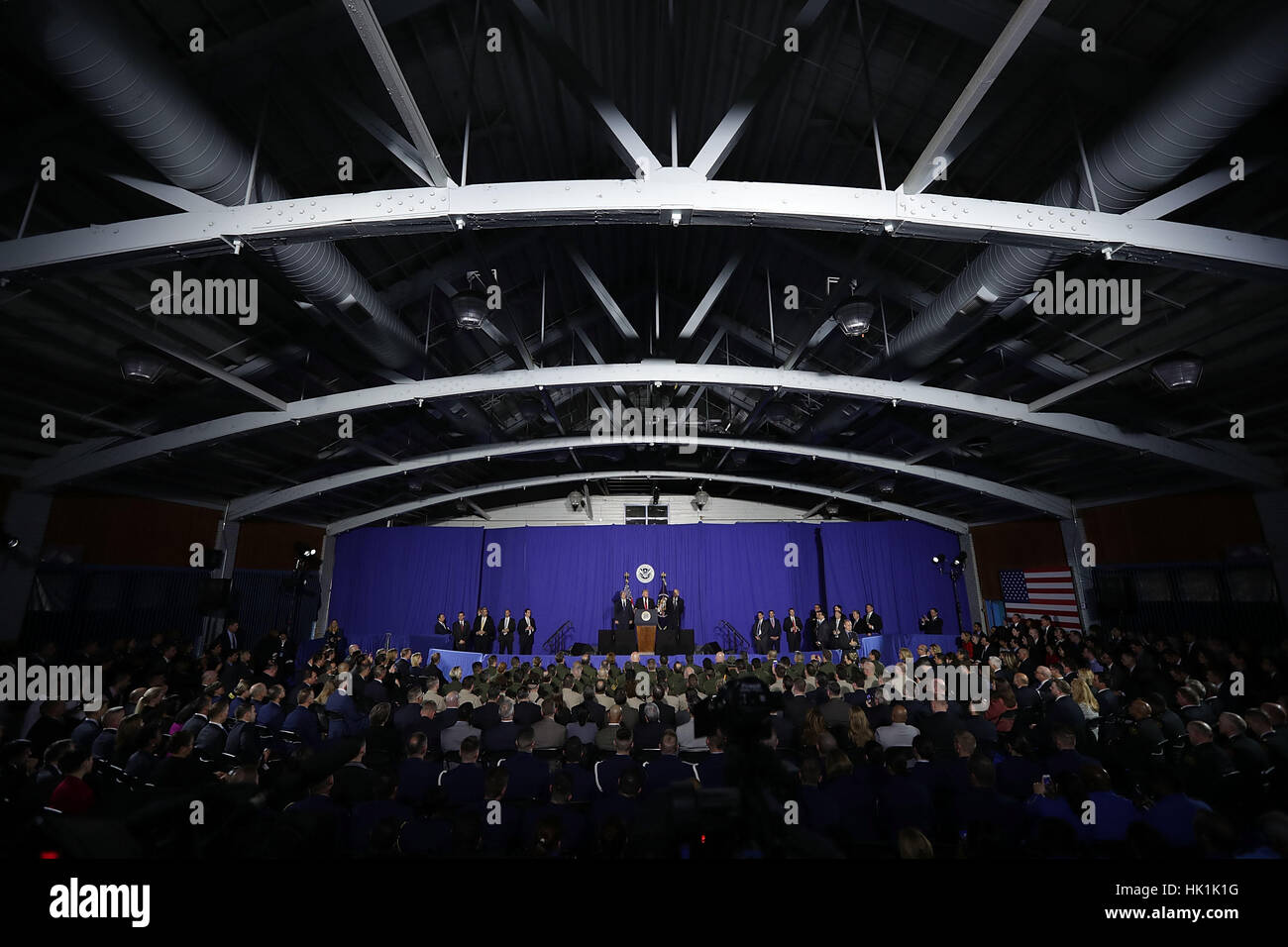 United States President Donald Trump delivers remarks during a visit to ...