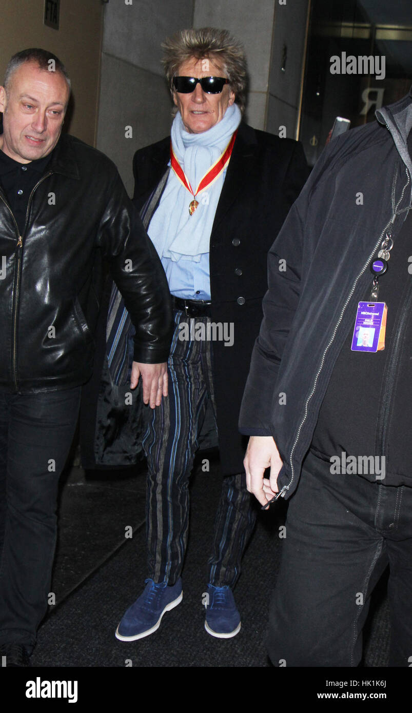 New York, USA. 25th Jan, 2017. Rod Stewart pictured on the set of ...