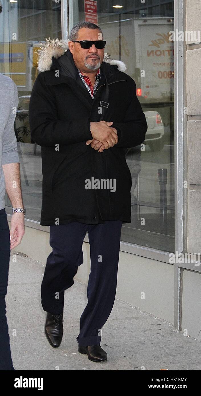 New York, USA. 25th Jan, 2017. Laurence Fishburne spotted arriving at ...