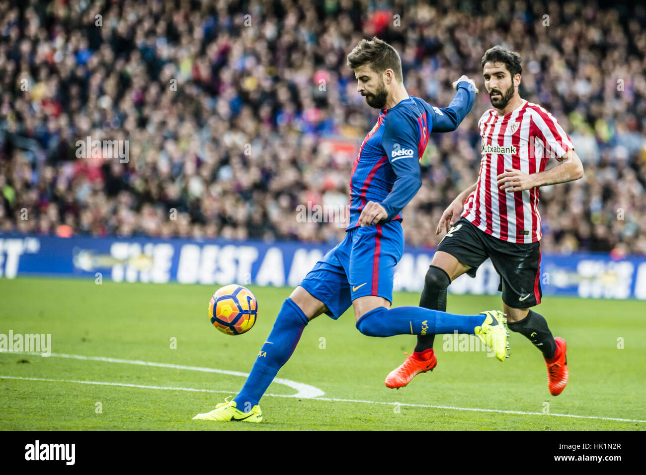 Barcelona, Catalonia, Spain. 4th Feb, 2017. FC Barcelona defender PIQUÃ ...