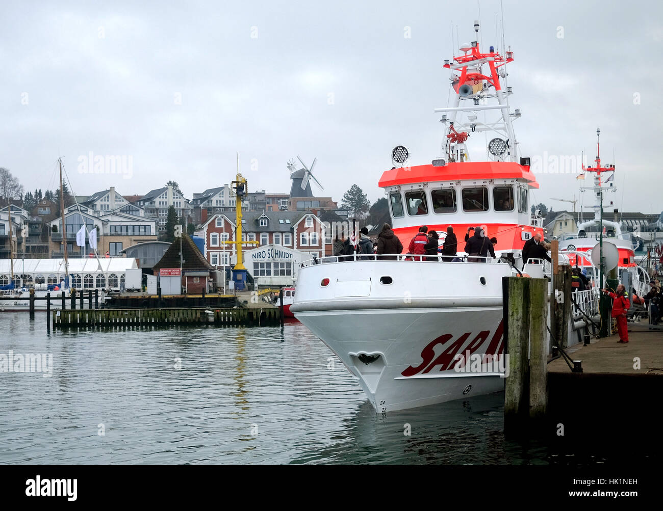 Laboe, Germany. 04th Feb, 2017. The lifeboat light cruiser 'Berlin' in ...