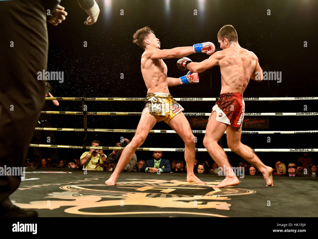 Las Vegas, USA. 3rd Feb, 2017. Competitors fight during the premier ...