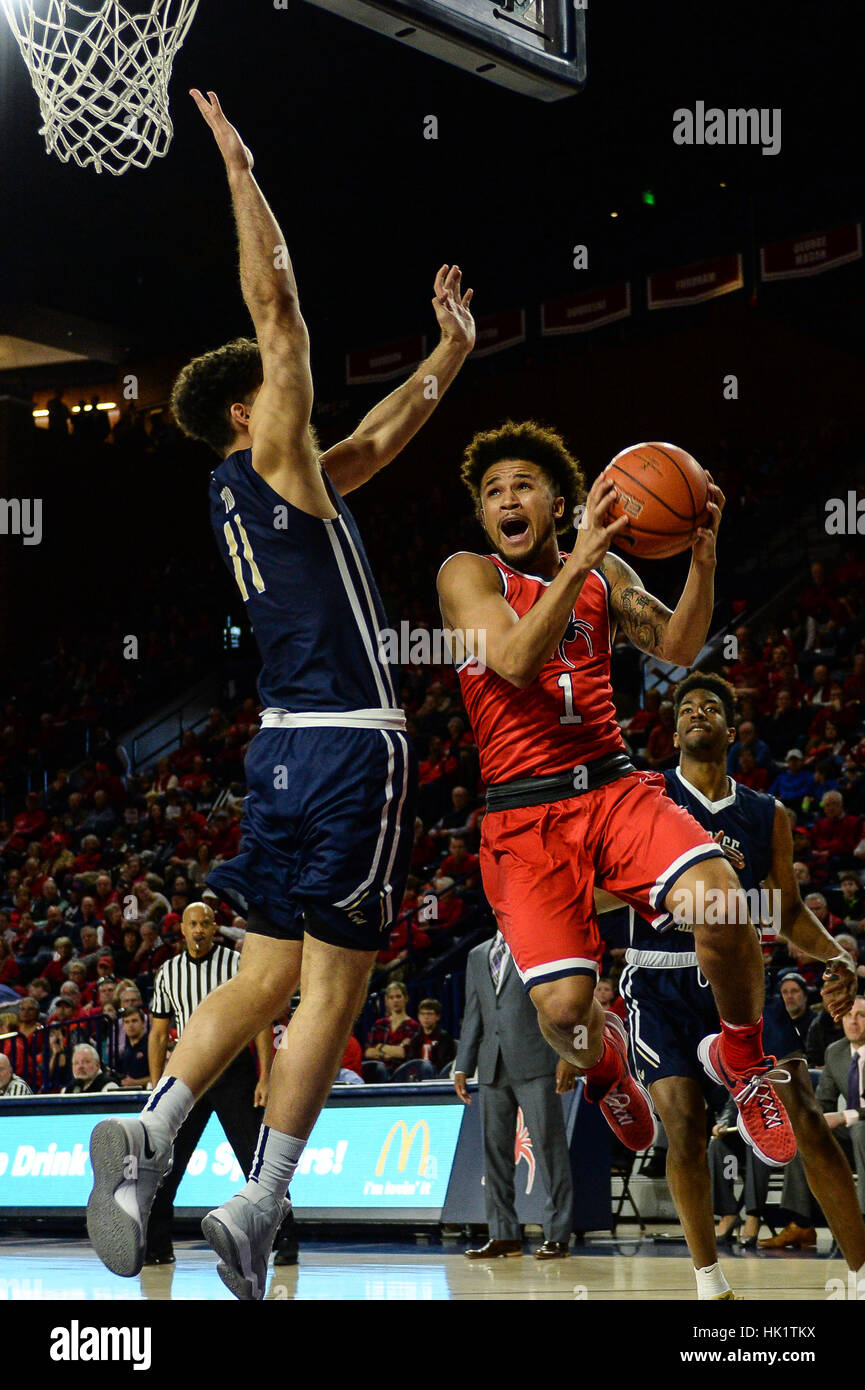 Richmond, USA. 4th Feb, 2017. Joe Kirby (1) attempts to score during ...