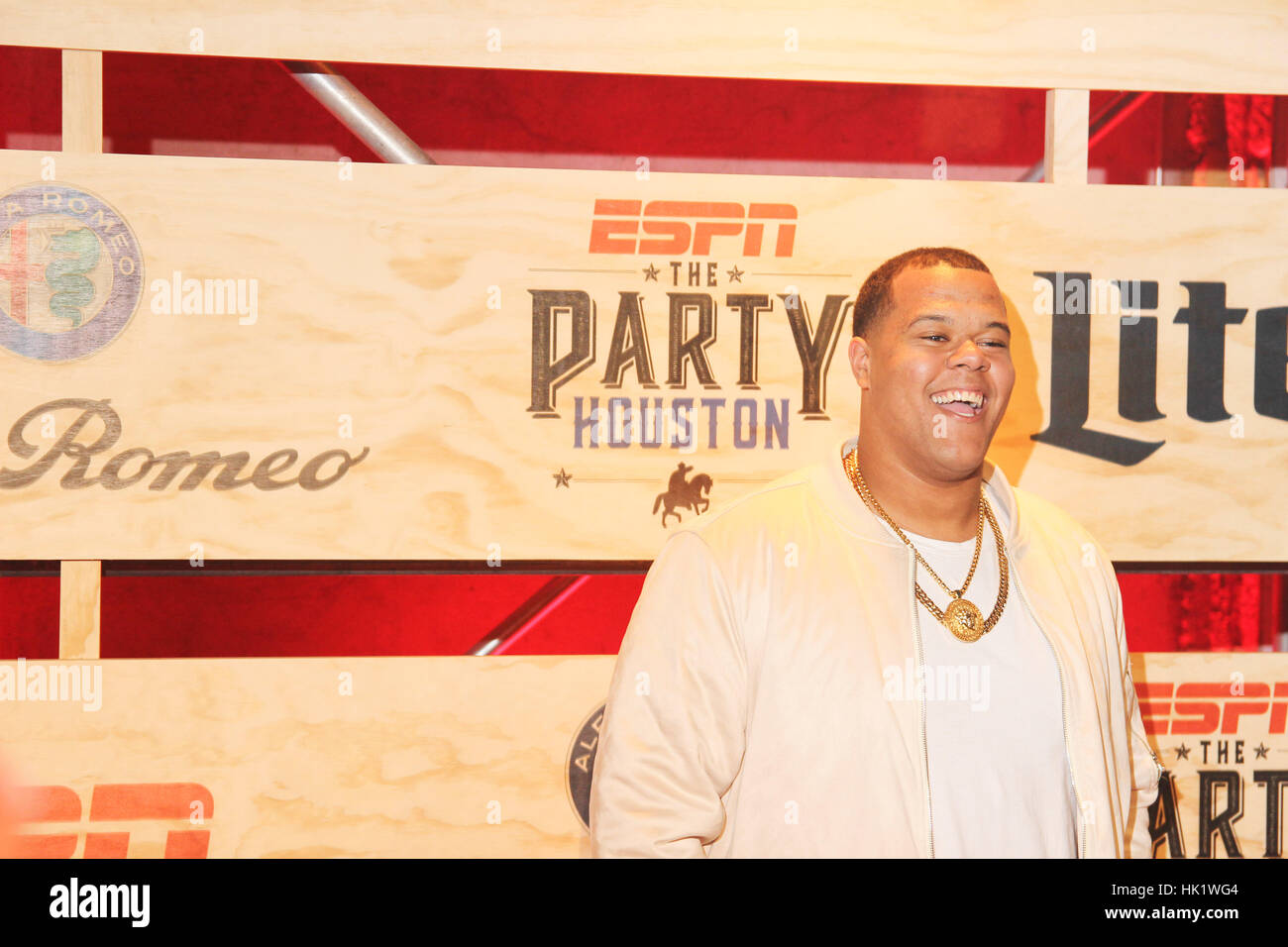 Houston, USA. 3rd Feb, 2017. Joshua Garnett attends ESPN: The Party ...