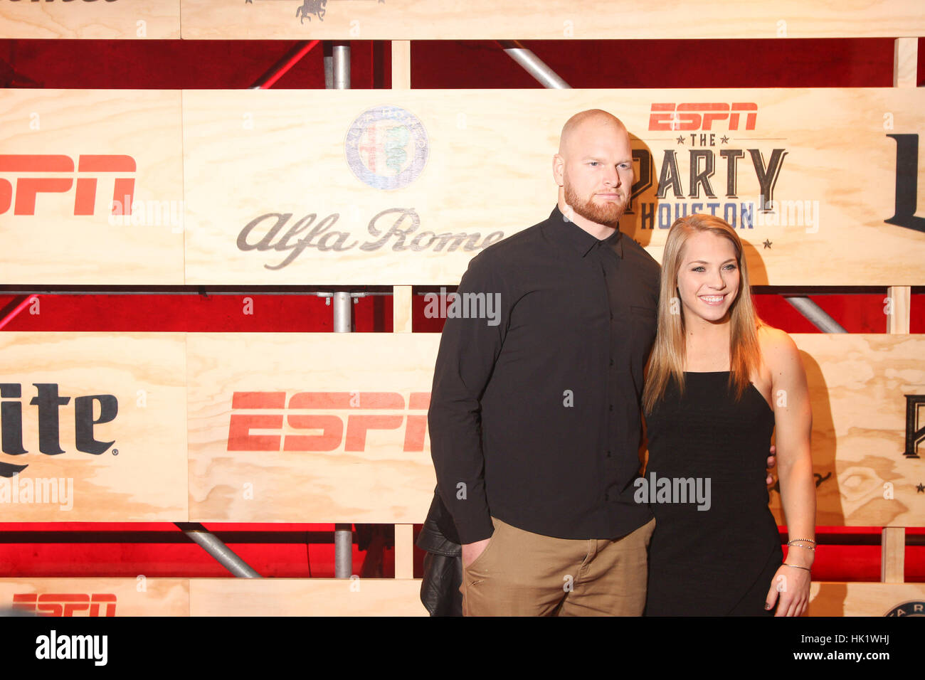 Houston, USA. 3rd Feb, 2017. NFL player Trent Murphy (L) attends ESPN ...
