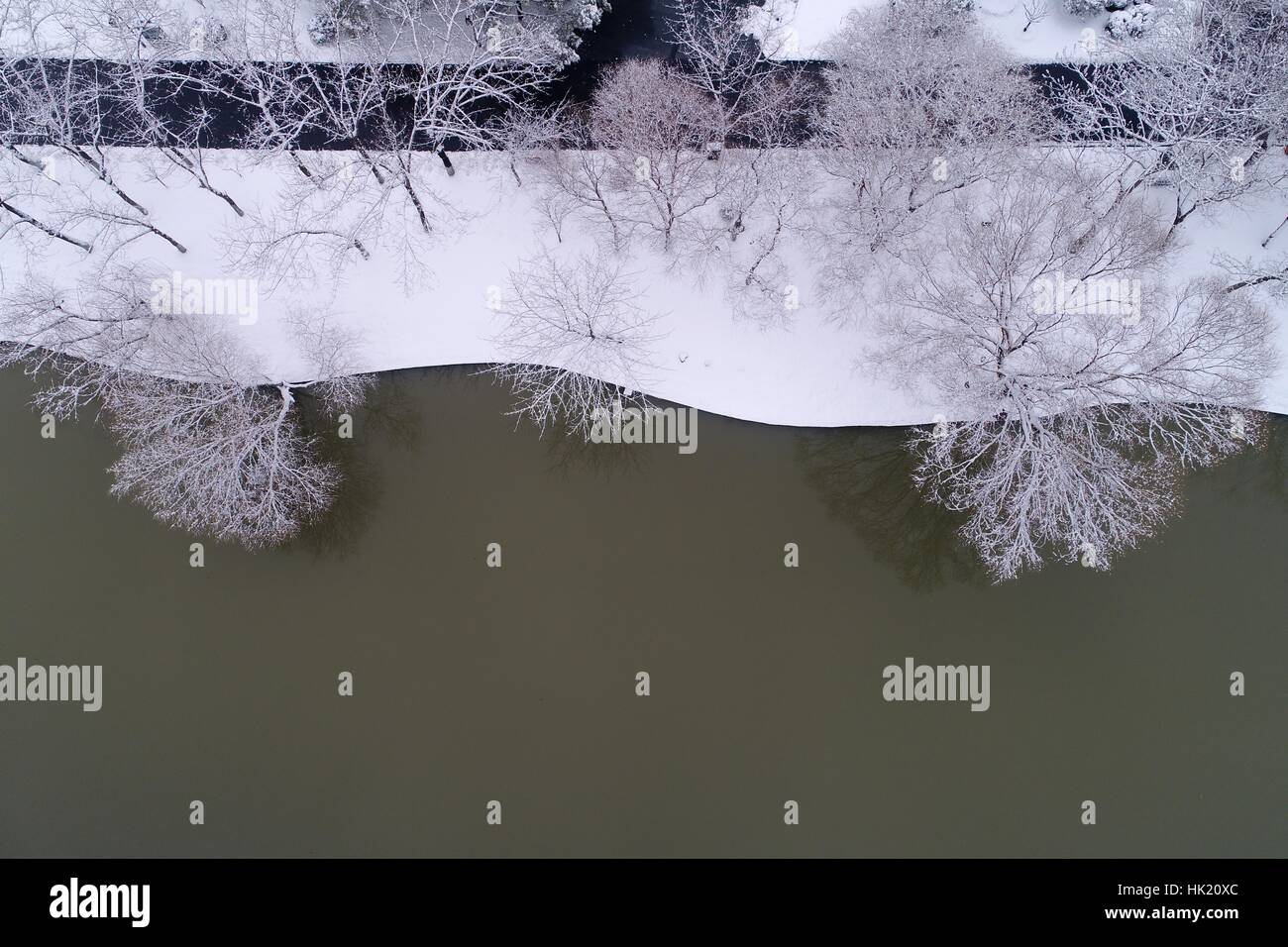 Beijing, China. 1st Feb, 2017. Aerial photo shows the snow scenery of ...