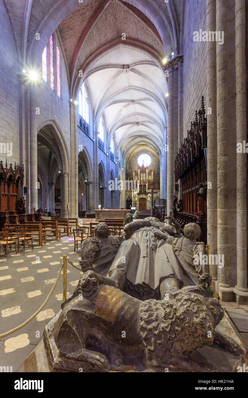 France, Loire, Montbrison, Notre Dame d'Esperance church, tomb of Guy ...