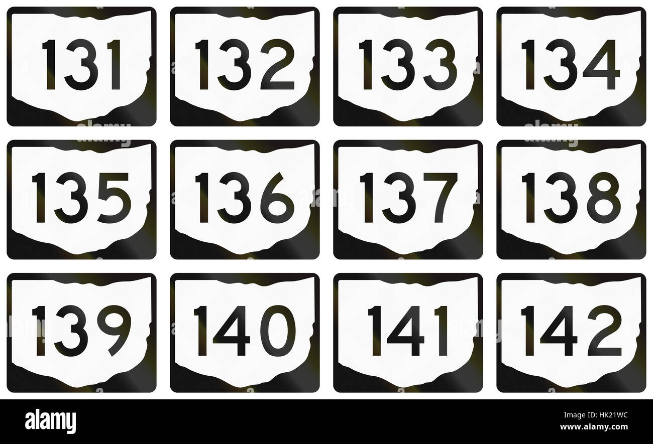 Collection of Ohio Route shields used in the United States Stock Photo ...