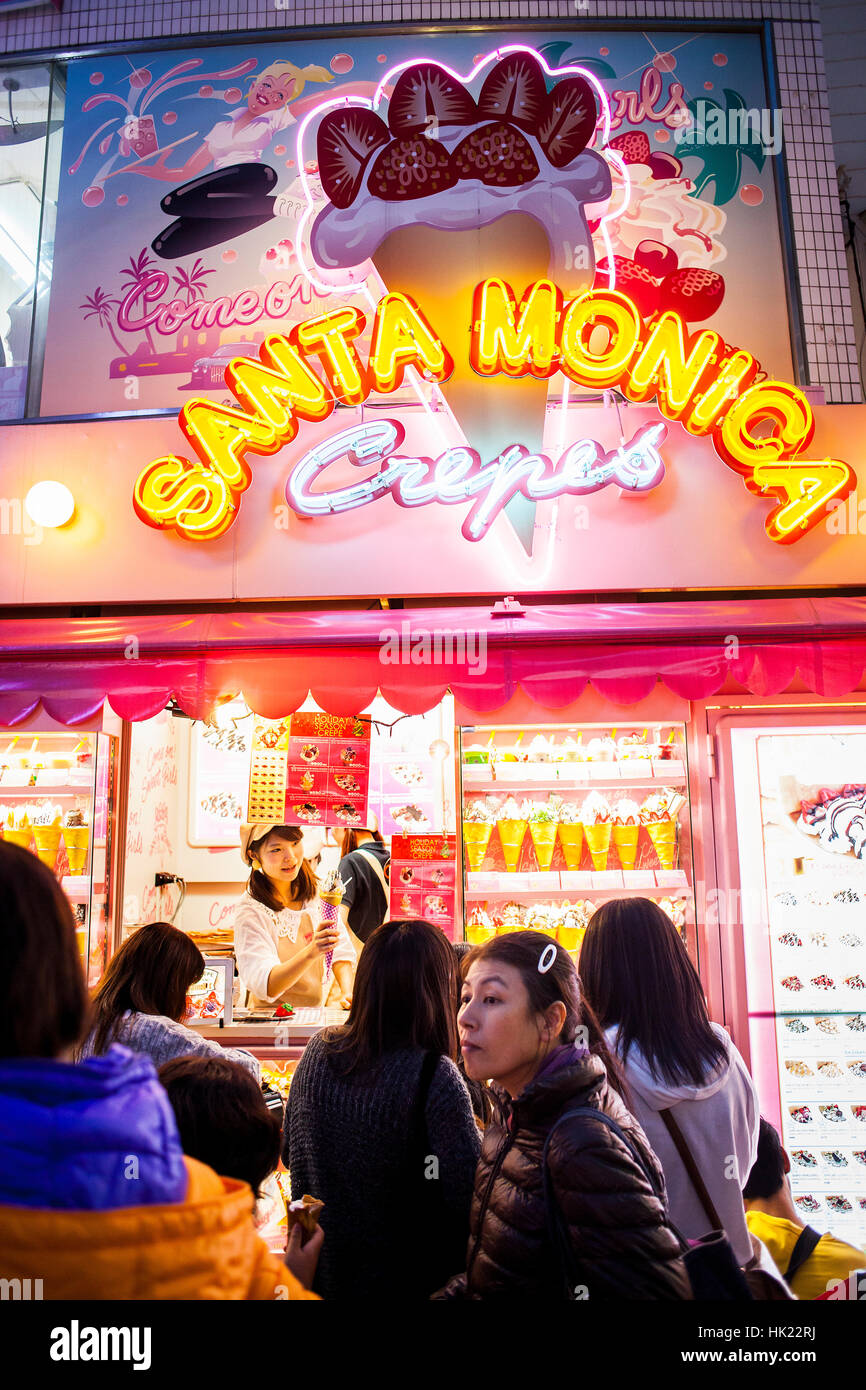 Crepes stall, in Takeshita Dori, Tokyo, Japan Stock Photo - Alamy