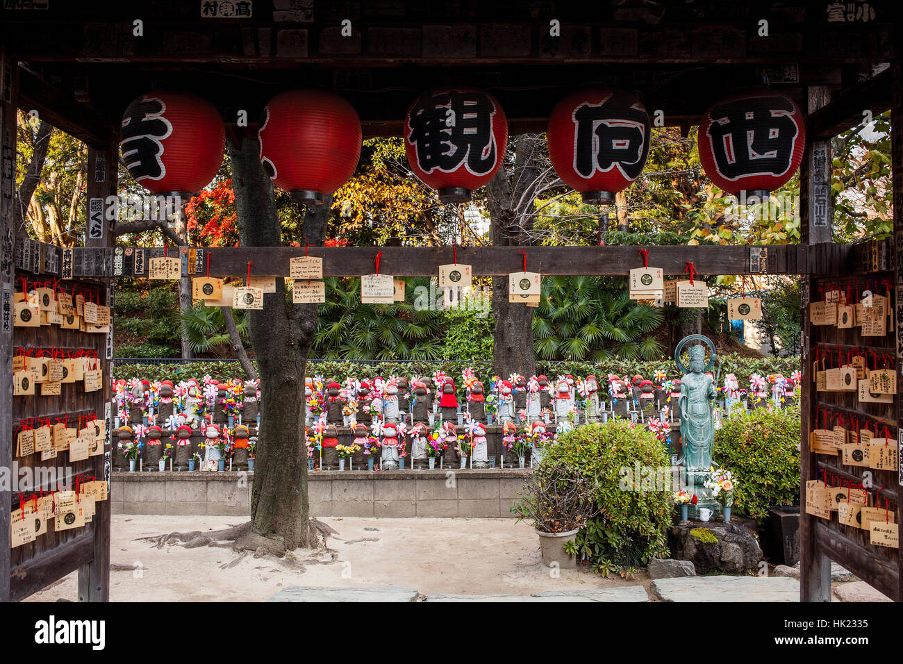 Temple area dedicated to dead unborn children, in Zojoji temple, Tokyo ...
