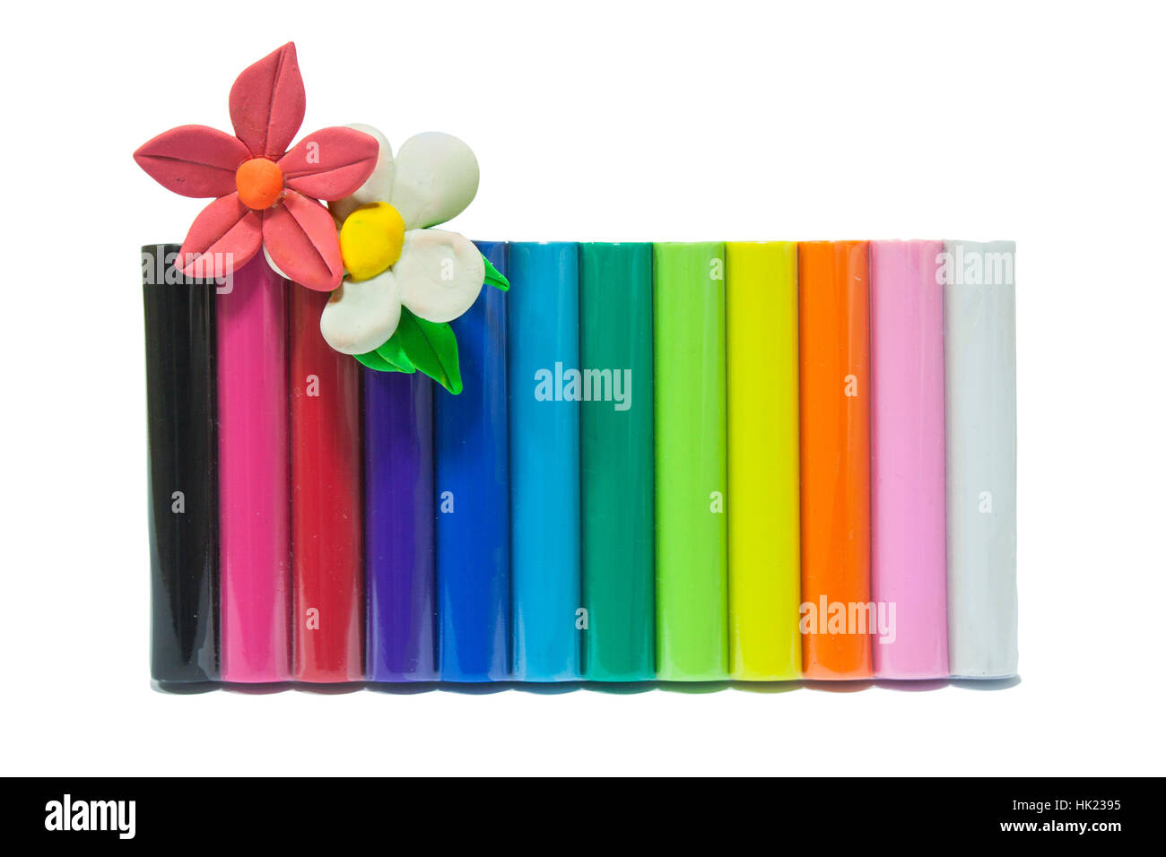 Beautiful Clay Sticks Fence With Clay Flowers Stock Photo - Alamy