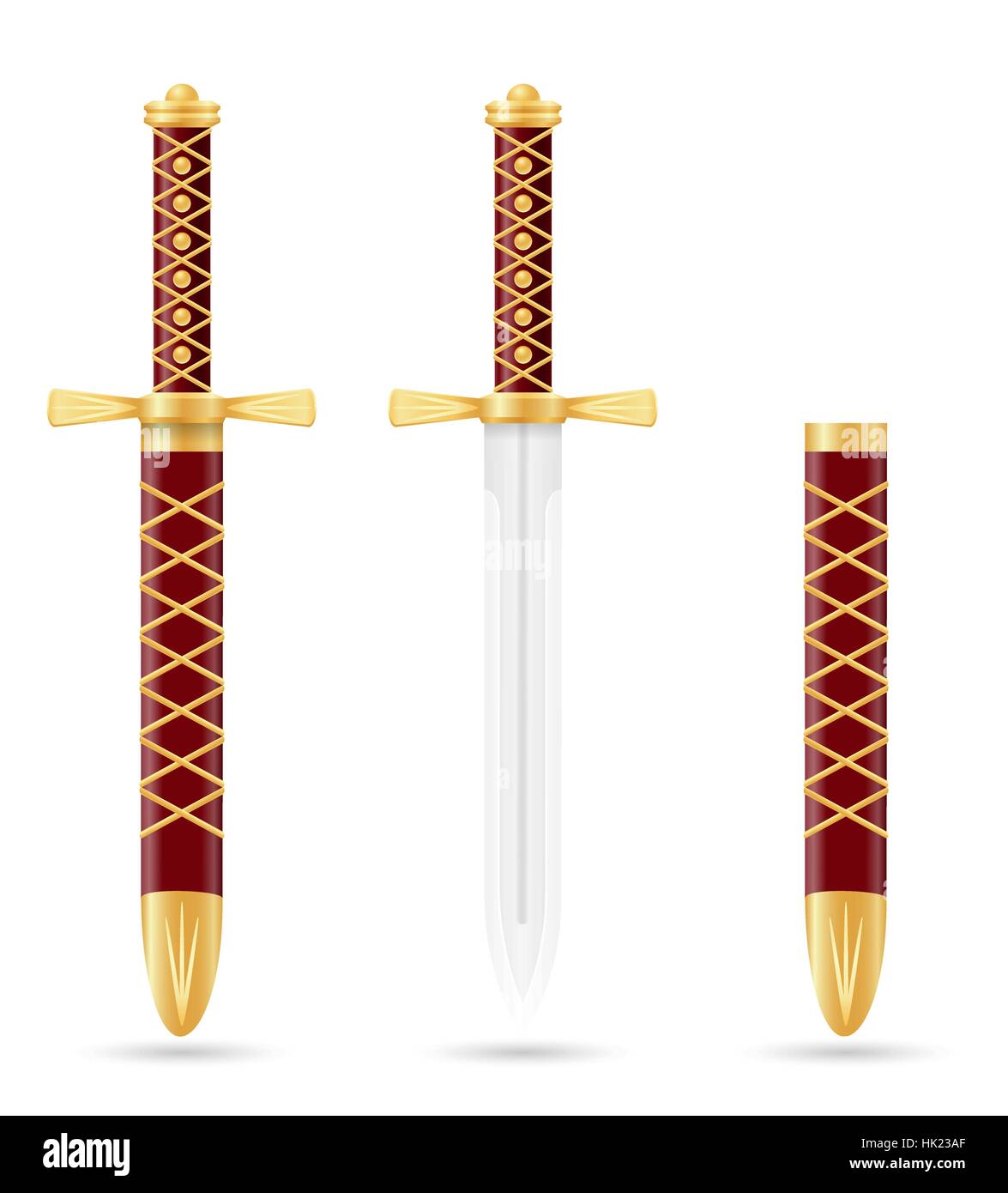 battle dagger medieval stock vector illustration isolated on white ...