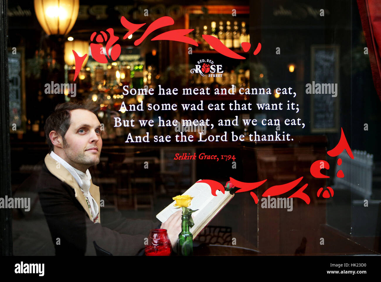 Actor Gareth Morrison, dressed as Robert Burns, reads the poetry of ...