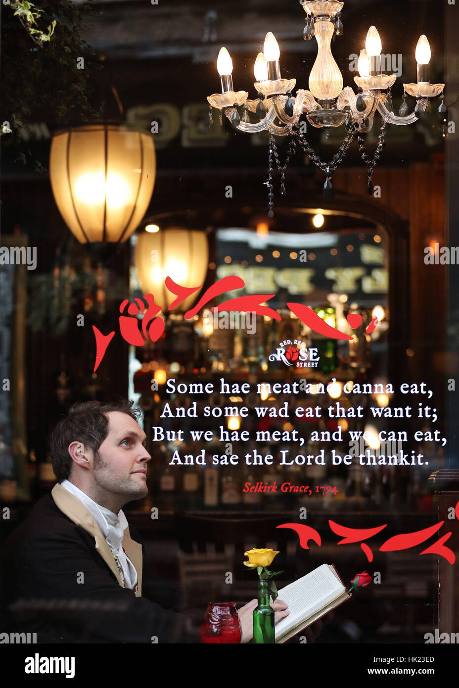 Actor Gareth Morrison, dressed as Robert Burns, reads the poetry of ...