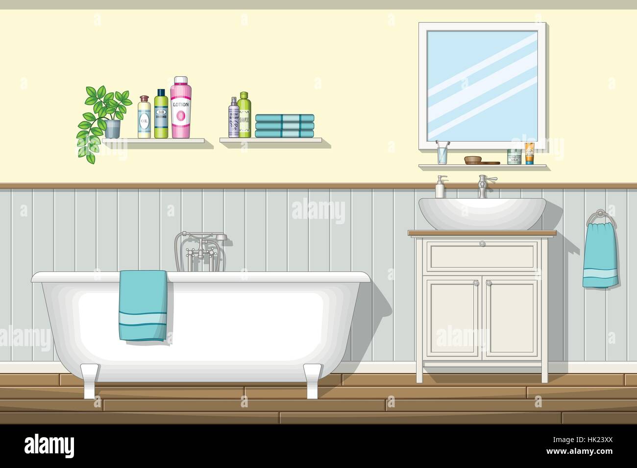 Illustration of a bathroom Stock Vector Image & Art - Alamy