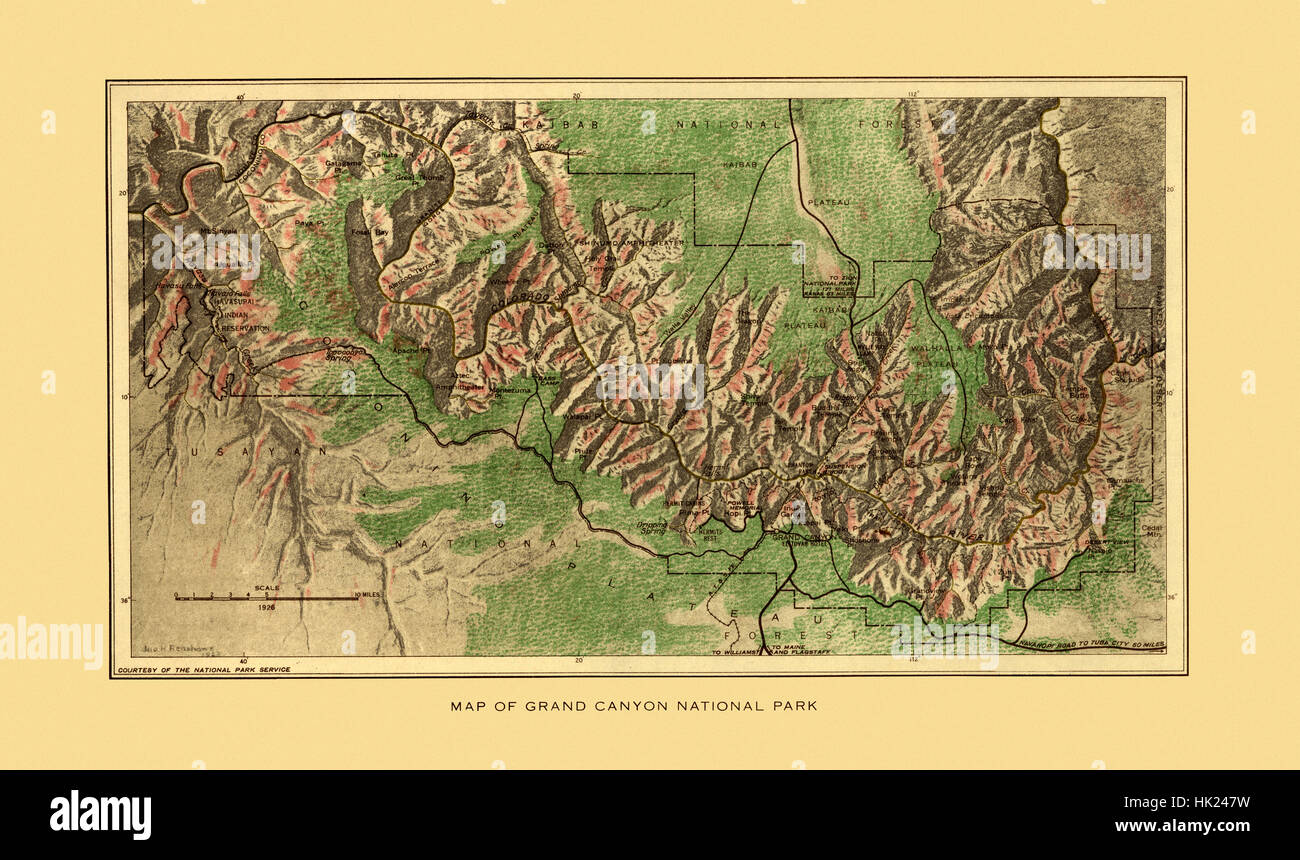 Map of grand canyon 1926 hi-res stock photography and images - Alamy