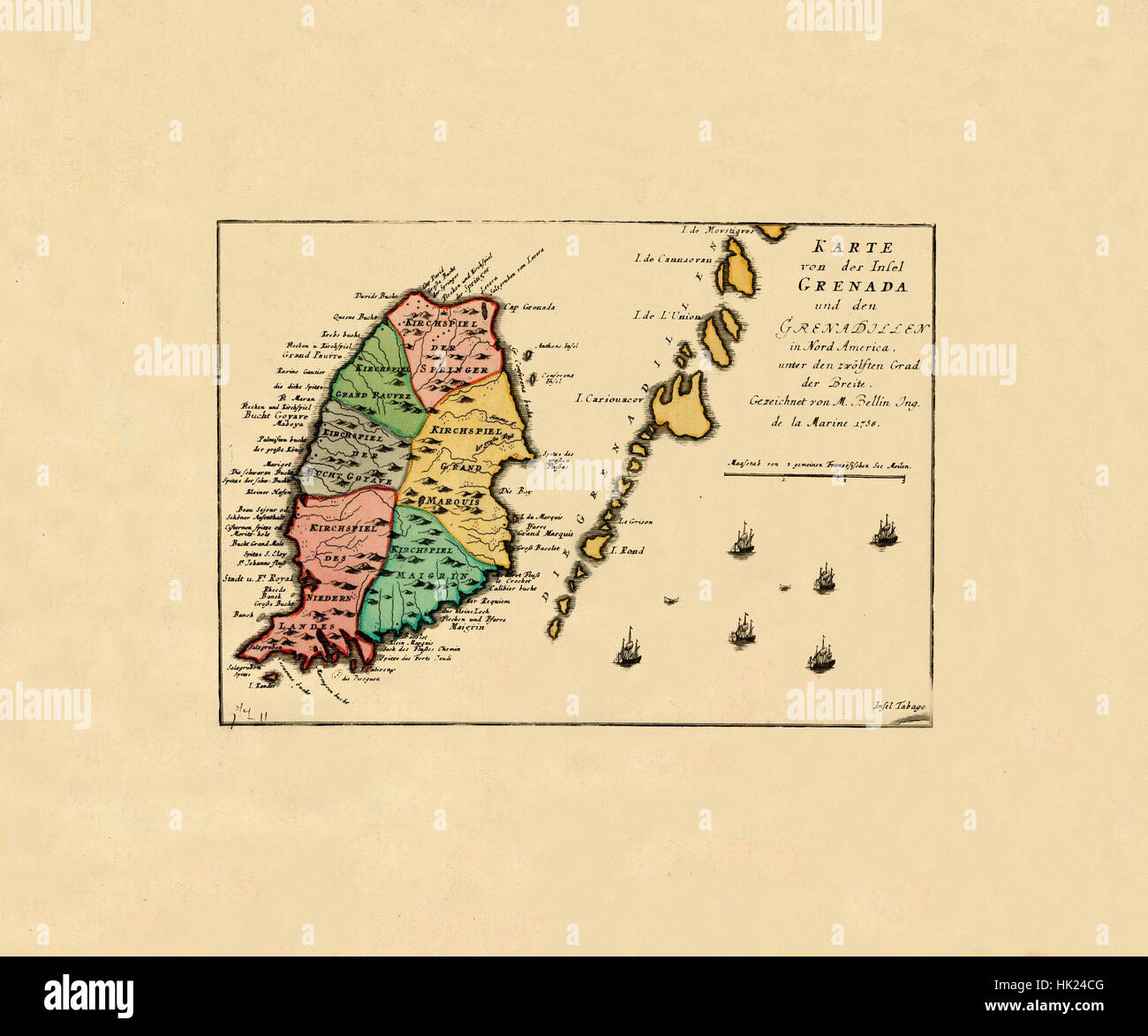 Map of grenada 1758 hi-res stock photography and images - Alamy